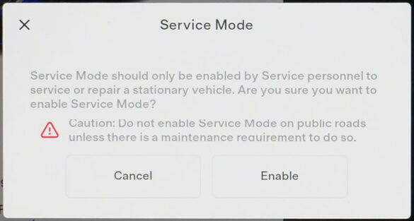 Service Mode – TeslaTap