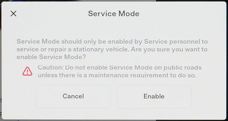 Service Mode – TeslaTap