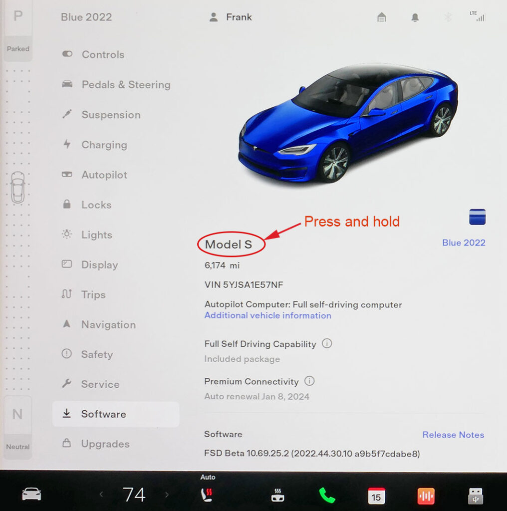 Service Mode – TeslaTap