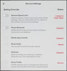 Service Mode – TeslaTap